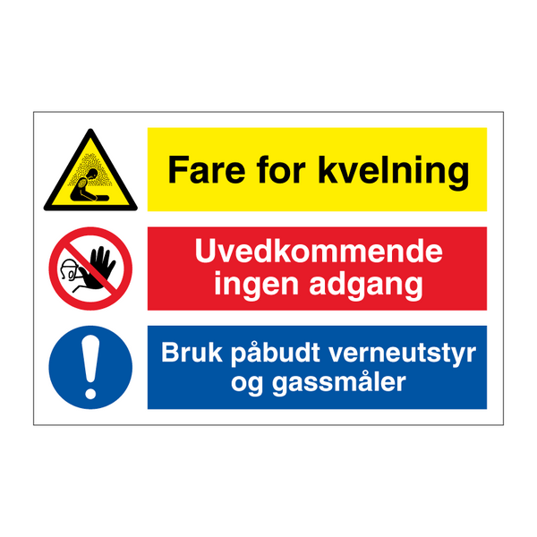 HMS varsel- og fareskilt med symboler og tekst - MERKEFABRIKKEN.NO
